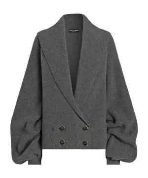 Dolce & Gabbana Collared Long-sleeved Knit Sweater - Black