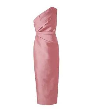 Solace One-shoulder Satin-twill Gown - Pink