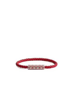 Dior Cannage Woven Leather Bracelet - Red