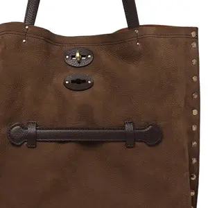 ZANELLATO A Spasso Stud-embellished Clasp Medium Tote Bag - Brown