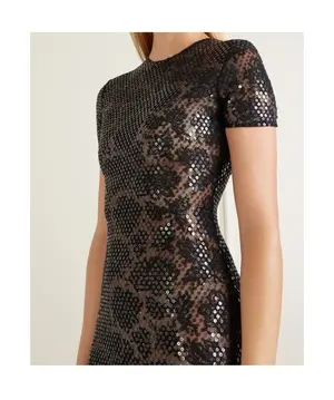 Gucci Embroidered Sequin Mini Dress - Black/gray