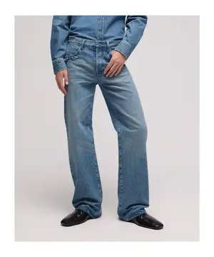 Gucci Flared Cotton Denim Pants - Light Blue