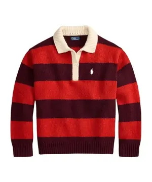 Polo Ralph Lauren Long-sleeve Polo-collar Sweater - Red