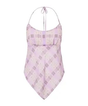 Anna Sui Checked Halterneck Top