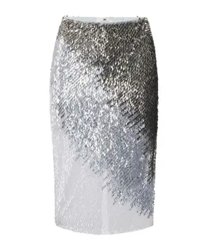 Elisabetta Franchi Skirt In Metallic Tulle Fabric - Ivory