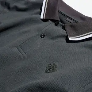 Gucci Cotton Piquet Polo Shirt With Embroidery - Dark Gray