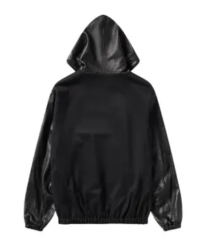 WALES BONNER Long-sleeve Hooded Leather Jacket