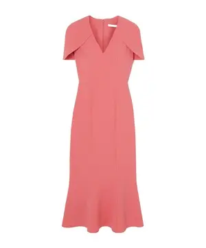 SAFIYAA LONDON Capeeffect Stretchcrepe Midi Dress - No