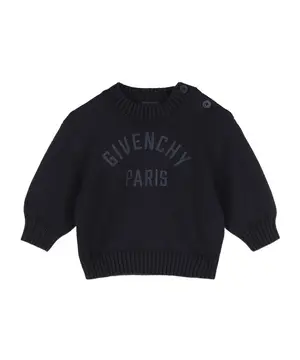 Givenchy Logo-embroidered Button-fastening Sweater - Black