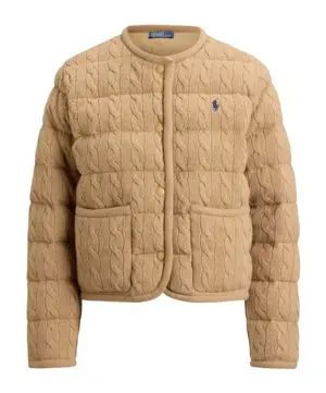 Polo Ralph Lauren Cable-knit Bomber Jacket - Brown