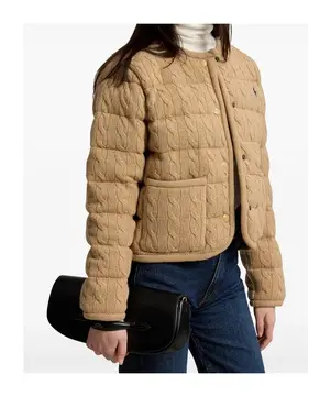 Polo Ralph Lauren Cable-knit Padded Bomber Jacket