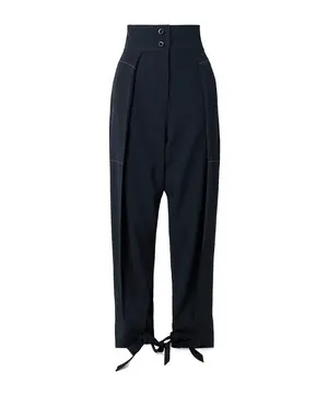 Sharon Wauchob Paneled Pleated Wool-twill Tapered Pants