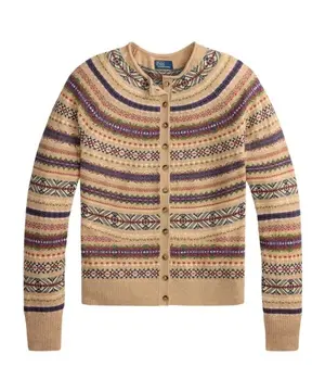 Polo Ralph Lauren Fair Isle-inspired Wool-blend Cardigan - Brown