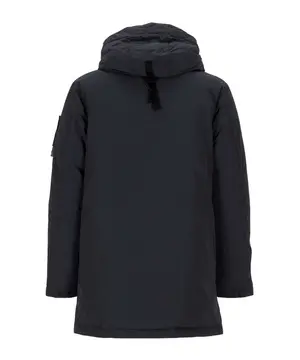 Stone Island Long Down Parka With Anti-drop Technology - Blue