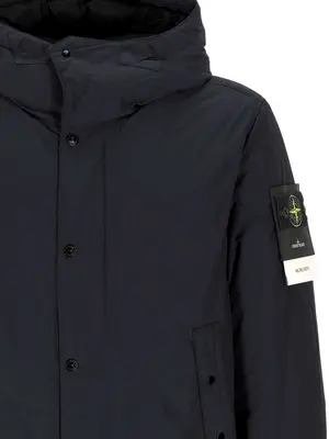 Stone Island Long Down Parka With Anti-drop Technology - Blue