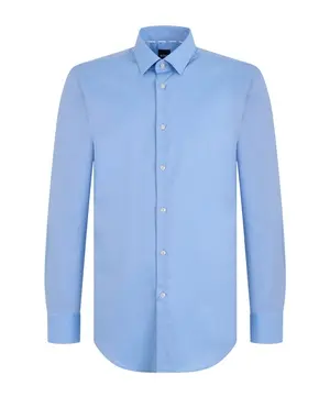 Hugo Boss Collared Long-sleeved Shirt - Blue