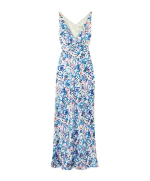 Saloni Printed Silk-satin Maxi Dress - No