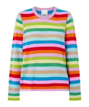 ALLUDE Striped Cashmere Sweater - No