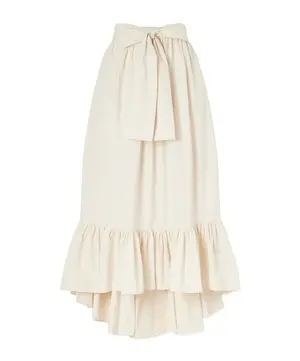Lisa Marie Fernandez Asymmetric Pleated Tiered Cotton-poplin Maxi Skirt - No