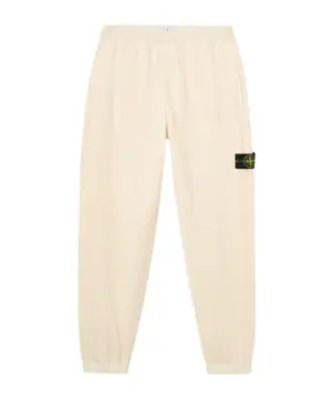Stone Island Loose-fit Joggers With Pockets And Elasticated Cuffs - Ivory