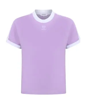 Versace Logo Embroidered Crewneck T-shirt - No