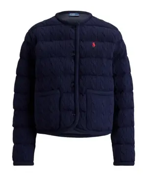 Polo Ralph Lauren Cable-knit Quilted Jacket - Blue