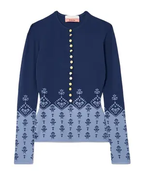 CONNER IVES Ruffled Jacquard-knit Sweater