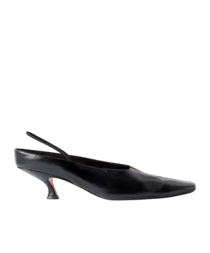 Calvin Klein Leather Pointed Toe Slingback Kitten Heels