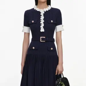 SELF-PORTRAIT Belted Floral-embellished Midi Dress