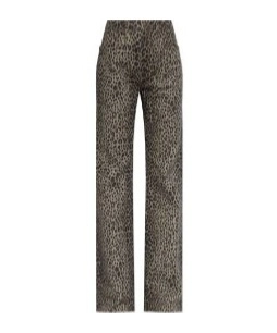 R13 Belt-loop Jeans With Leopard Print