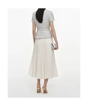 SELF-PORTRAIT Round Neck Short Sleeve Dress