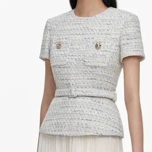 SELF-PORTRAIT Round Neck Short Sleeve Dress