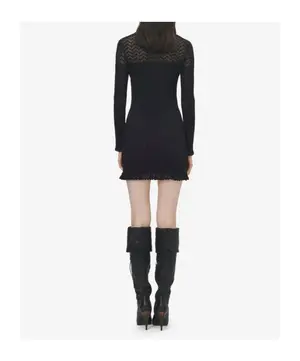 Alexander McQueen Pointelle Knit Mini Dress