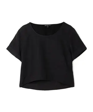 JAMES PERSE Cropped Linen-canvas T-shirt - No
