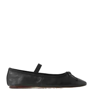 LOEFFLER RANDALL Leonie Bow-embellished Leather Flats - No