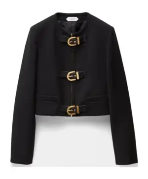 Versace Long-sleeved Cropped Jacket - Black