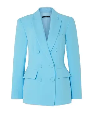 Alex Perry Double-breasted Crepe Blazer - Blue