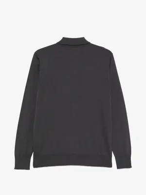 Eleventy Long-sleeve Knit Polo Shirt