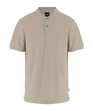 Hugo Boss Buttoned Collar Polo Shirt - Beige