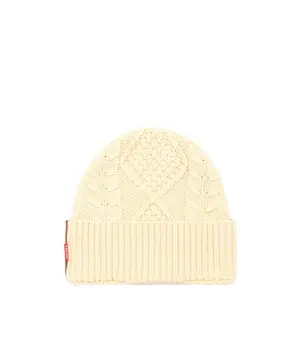 DIESEL® Cable-knit Beanie Hat - White