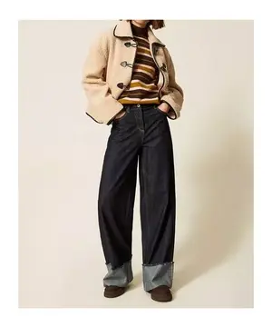 TWINSET Flared Jeans With Folded Hem