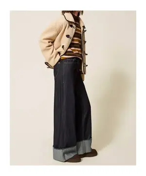 TWINSET Flared Jeans With Folded Hem