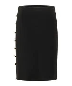 Versace Button-detailed Midi Skirt - Black