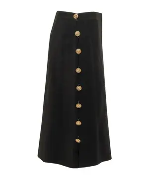 Versace Button-detailed Midi Skirt