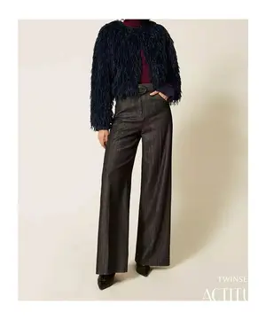 TWINSET Pleated-detail Denim Trousers