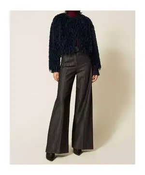 TWINSET Pleated-detail Denim Trousers