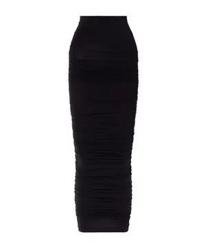 Wolford Draped Stretch-jersey Midi Skirt - Black
