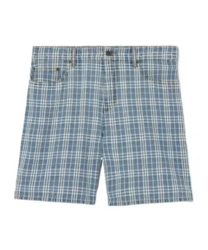 Burberry Check Denim Shorts - Light Indigo