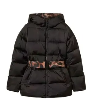 TWINSET Puffer Jacket With Reversible Belt - Black
