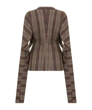 VIVIENNE WESTWOOD Cropped Checkered Blazer - Brown